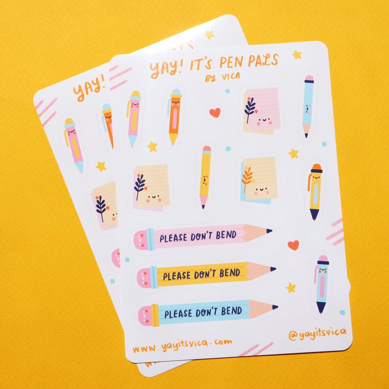 Happy Mail Kawaii Stickers Bundle – Pen Pals, Journal, Cute Stationery ...
