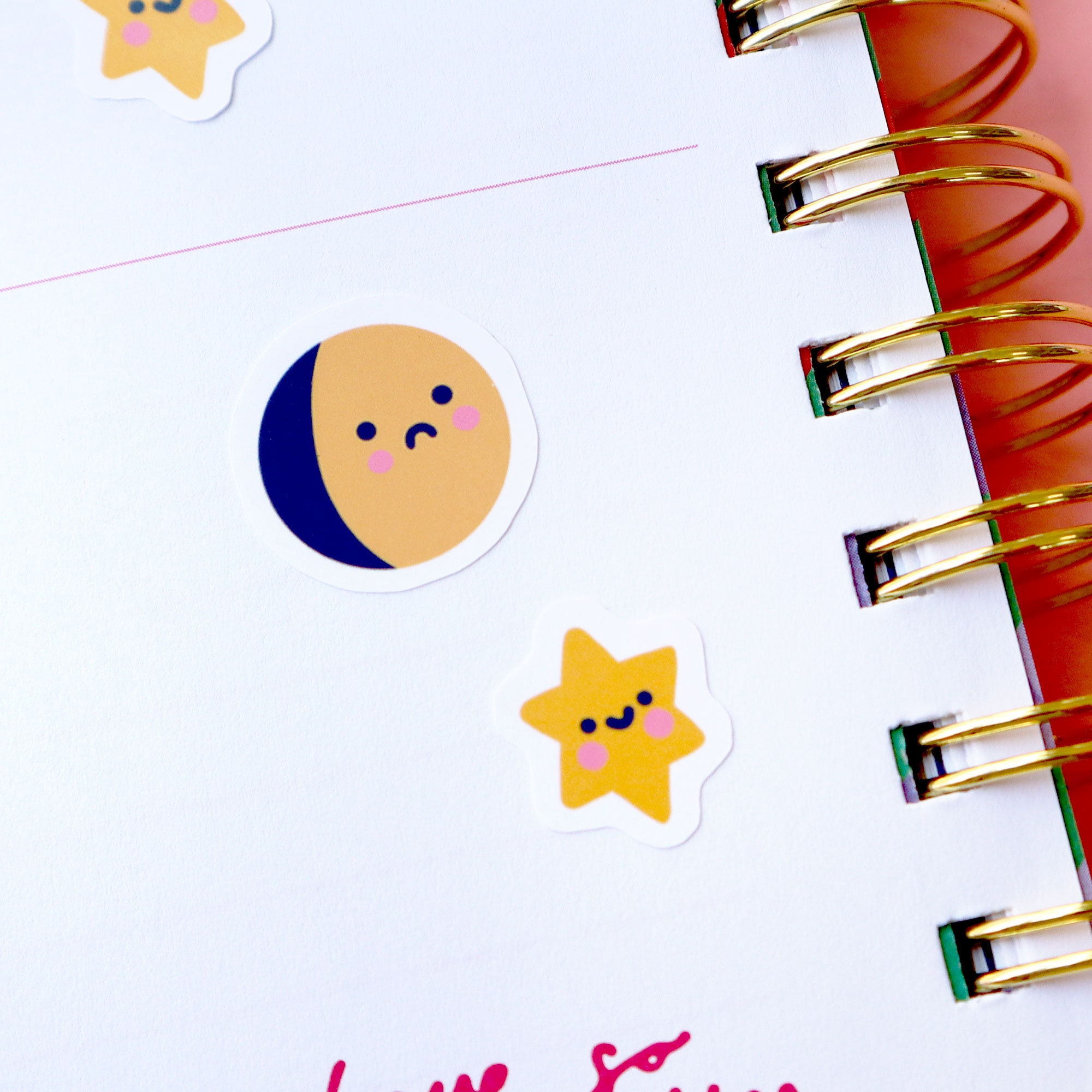 Faces of the Moon Planner Stickers – Kawaii Journal Star Stickers - Etsy