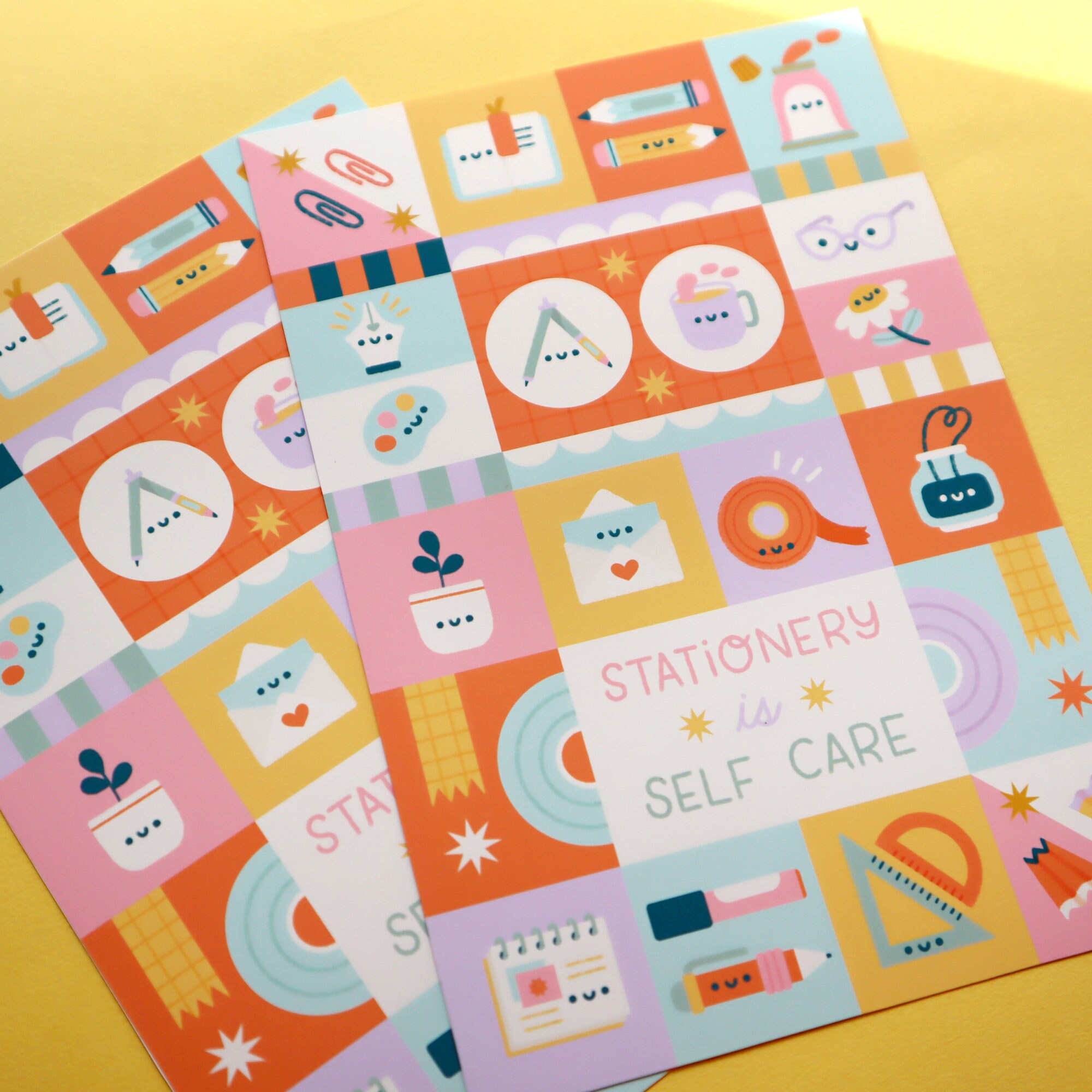 Stationery is Self Care Postcard - Kawaii Art - Cute Stationery - Cute ...