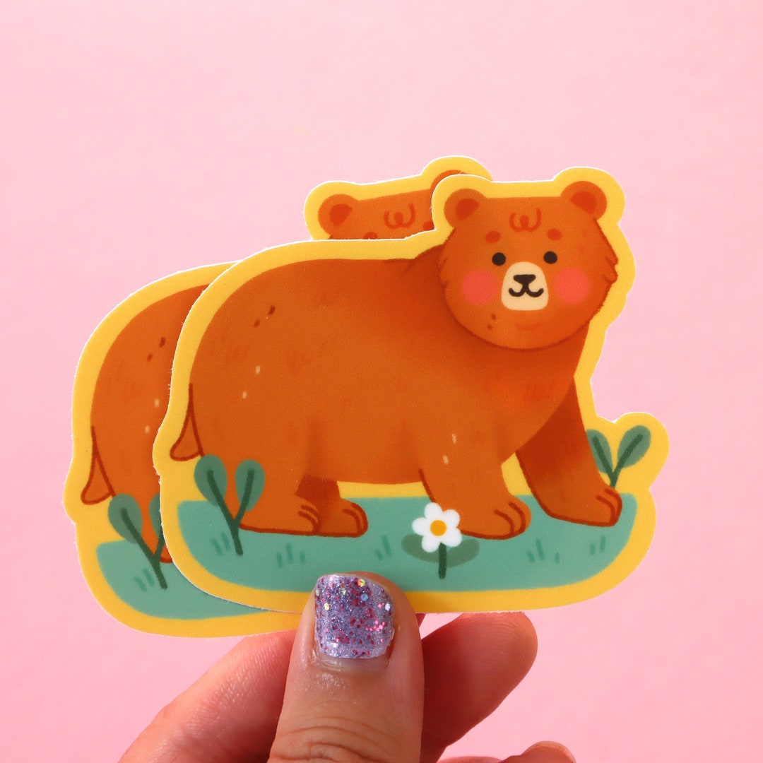 Chonky Bear Sticker - Journal Sticker - Cute Sticker - Cute Bear ...