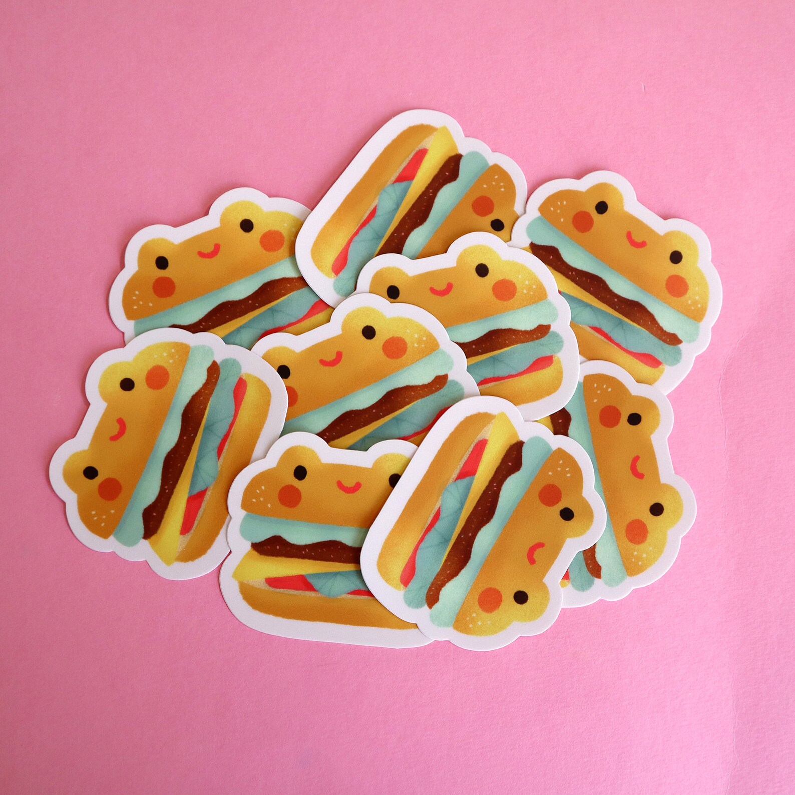 Froggy Burger Vinyl Sticker Kawaii Food Sticker Journal | Etsy