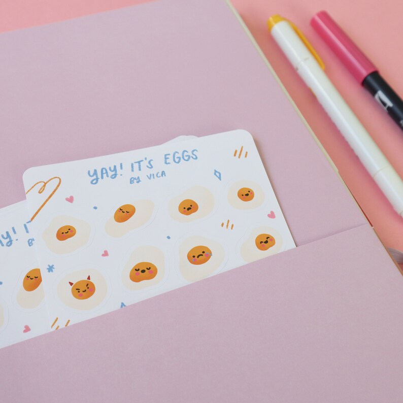 Cute Eggs Planner Sticker Sheet Cute Stationery Journal - Etsy