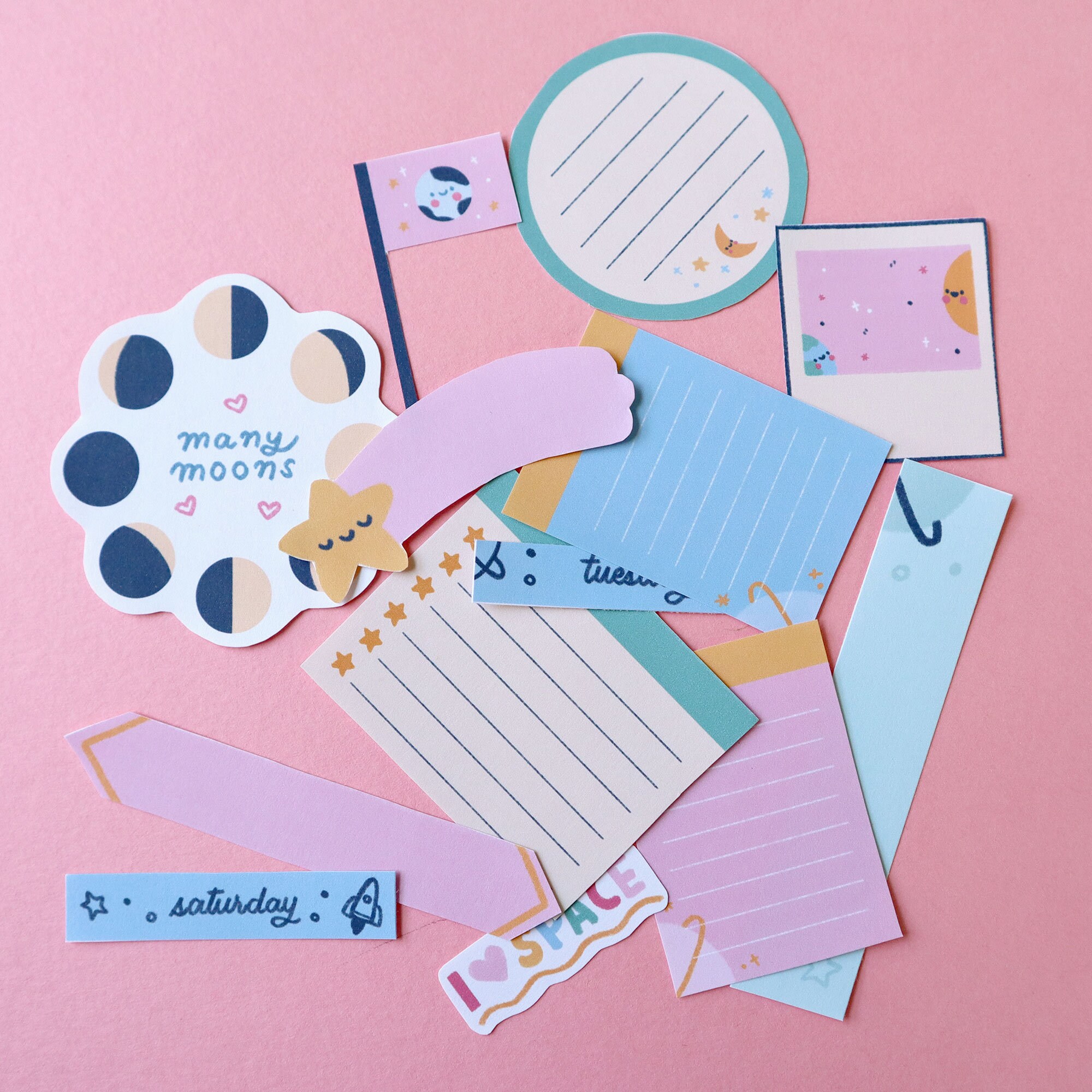 Space Printable Bujo Stickers & Journal Kit Kawaii Stickers | Etsy