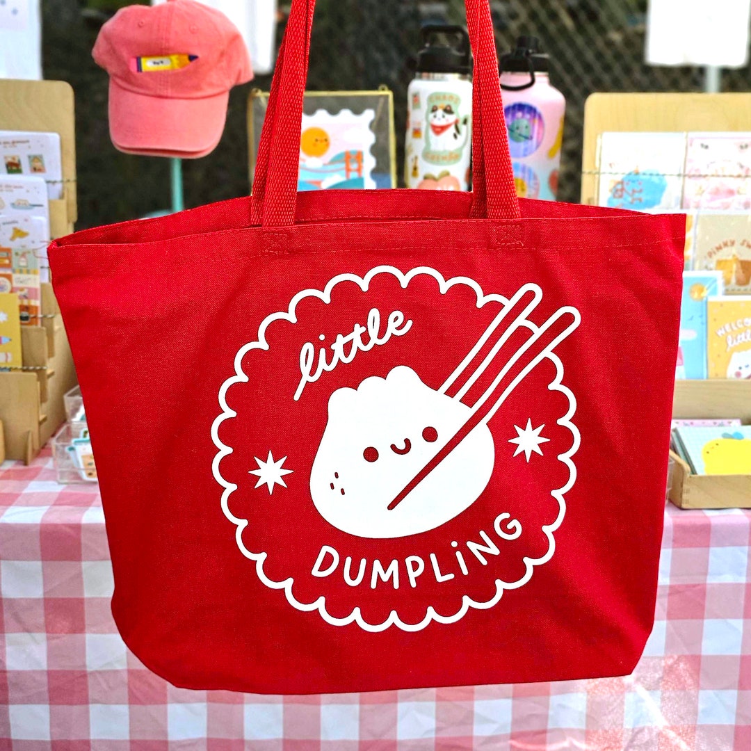 Little Dumpling Tote Bag Cute Tote Bag Red Tote Bag Dumpling Bag Dim ...