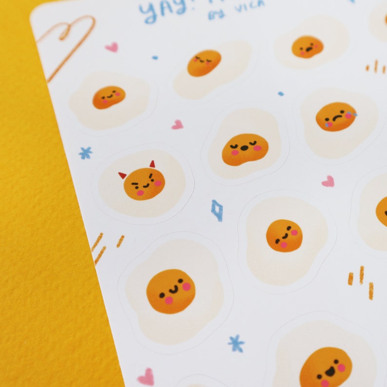 Cute Eggs Planner Sticker Sheet Cute Stationery Journal | Etsy