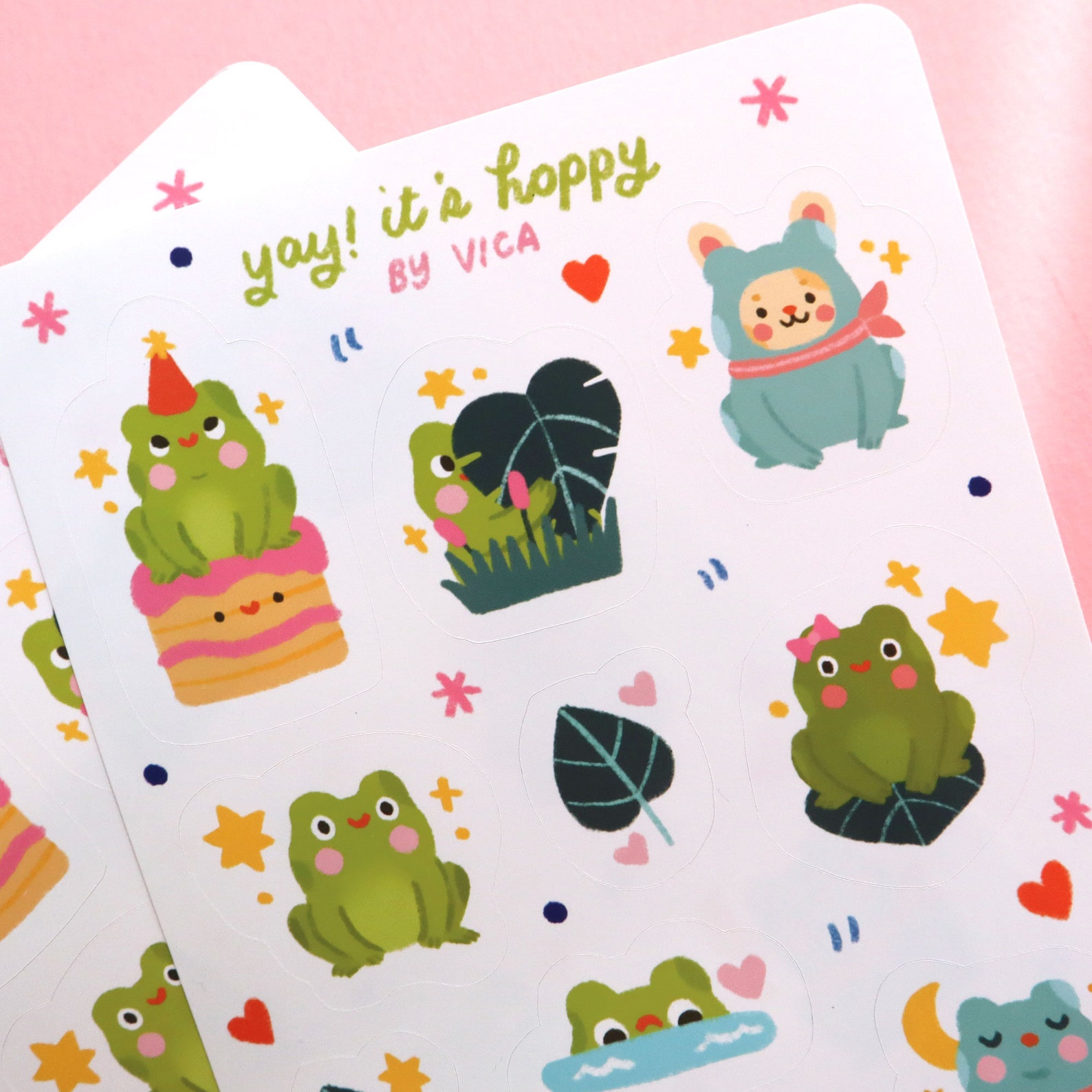 Hoppy Frog Sticker Sheet Kawaii Stickers Journal Stickers - Etsy
