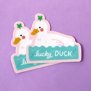 Lucky Duck Sticker - Journal Sticker - Cute Sticker - Lucky Sticker ...