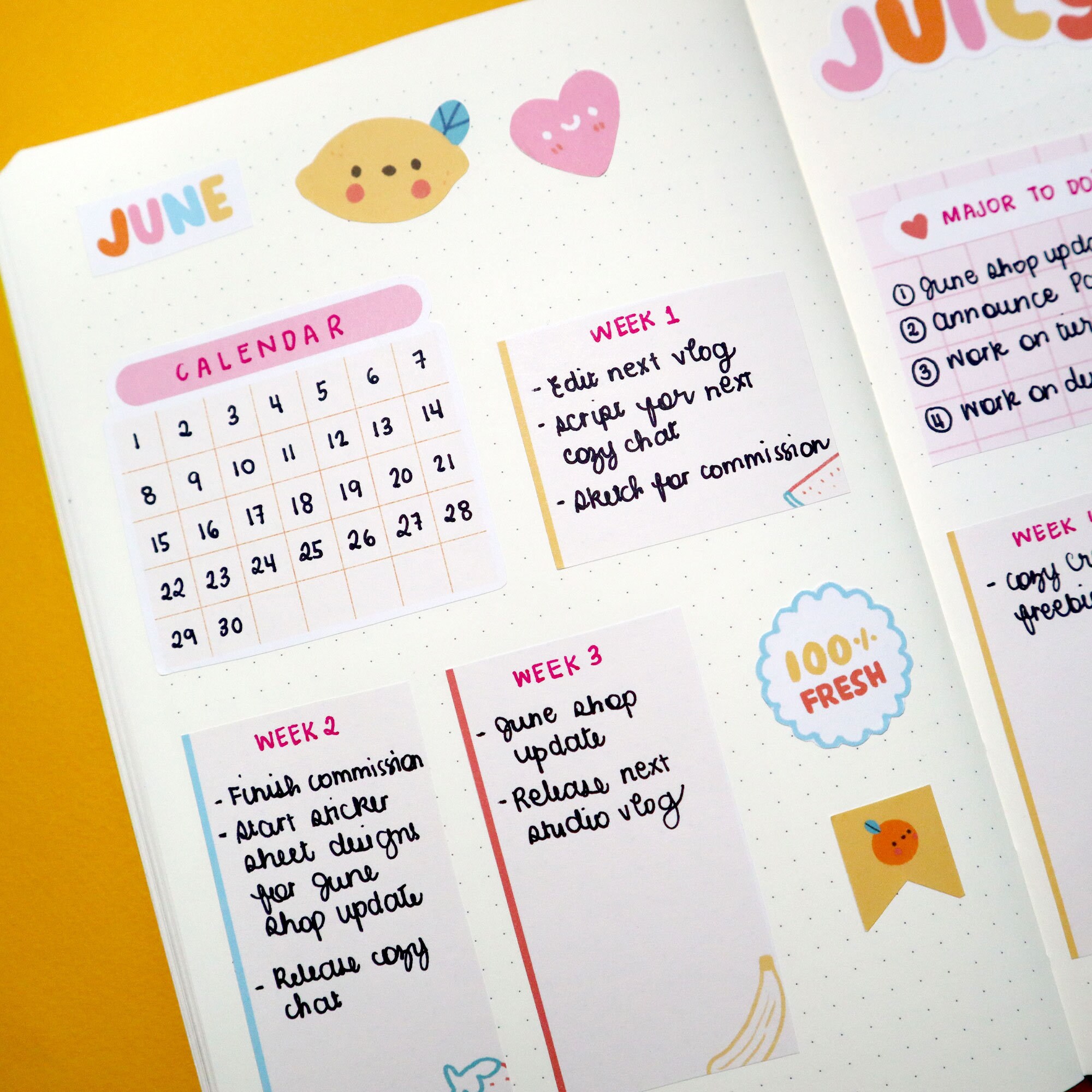 Juicy Fruit Bujo Stickers & Journal Kit Kawaii Stickers | Etsy
