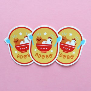 Adobo Vinyl Sticker - Kawaii Food Sticker - Filipino Food Sticker ...
