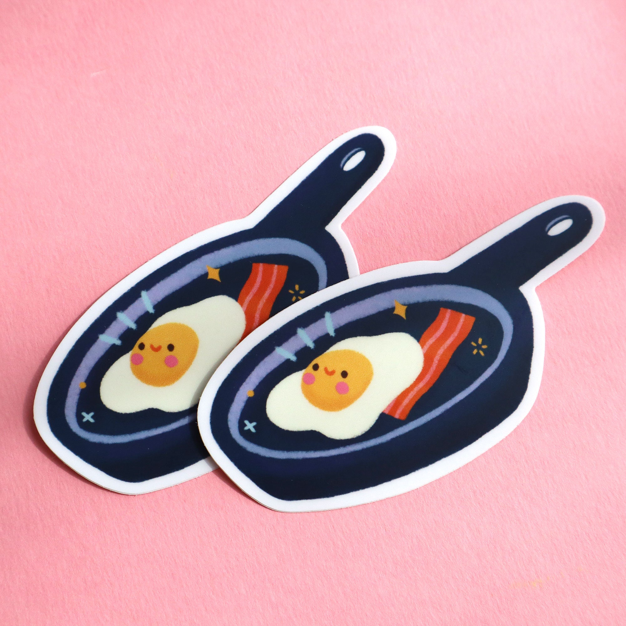 Kawaii Egg Frying Pan Vinyl Sticker Kawaii Art Cute | Etsy