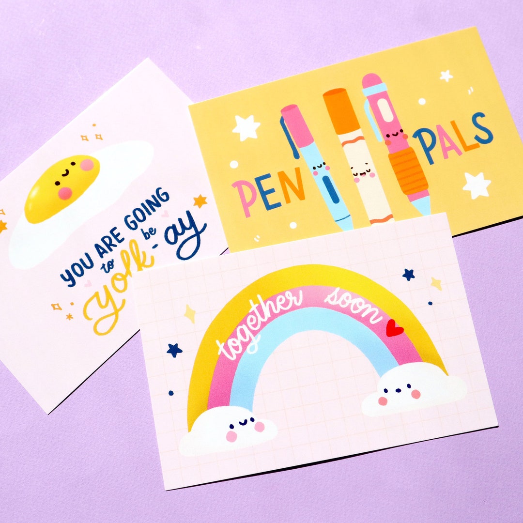 Happy Mail Postcards Kawaii Art Cute Stationery Cute Postcards Snail ...