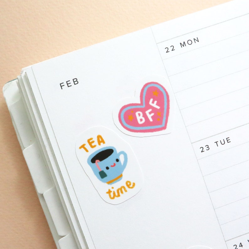 BFF Sticker Sheet - Friendship Stickers - Best Friend Stickers - Cute ...