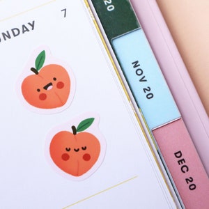 Peach Sticker Sheet - Kawaii Stickers - Cute Stationery - Journal ...