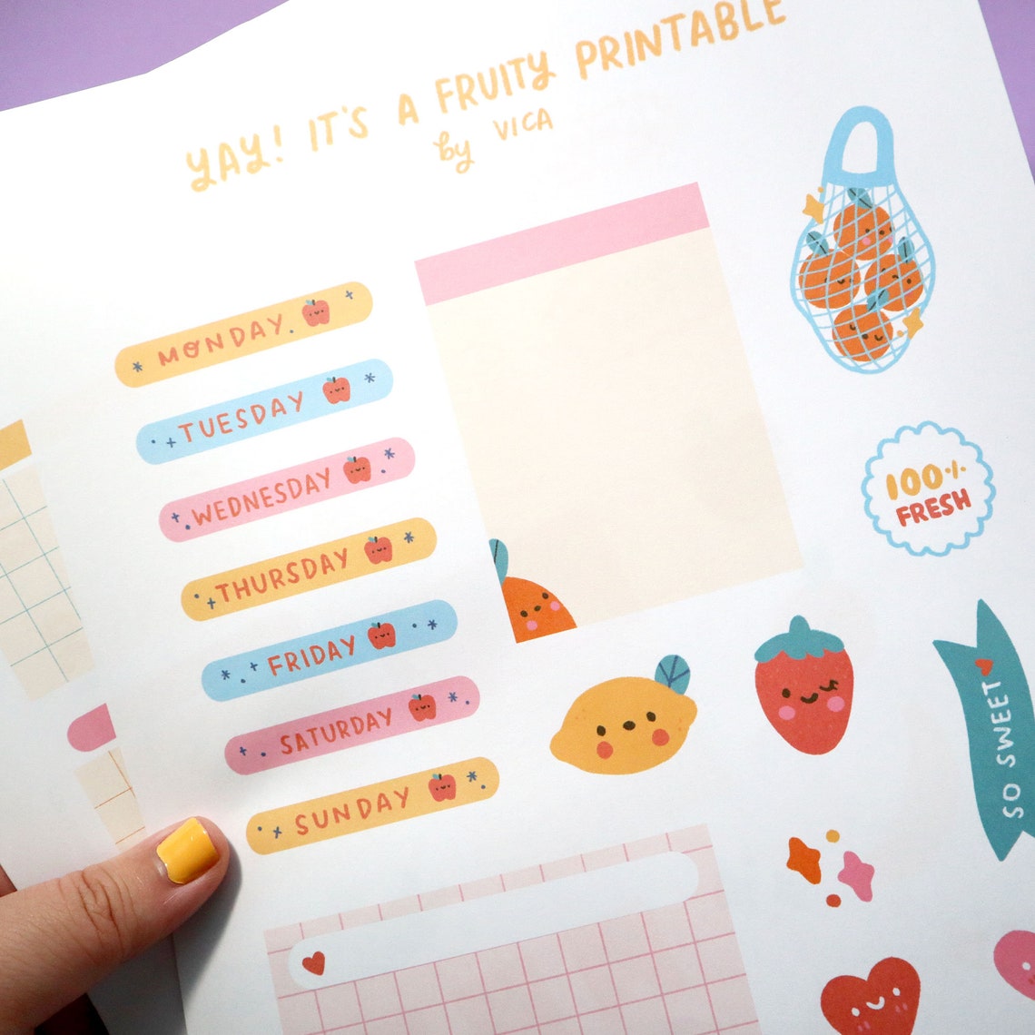 Juicy Fruit Bujo Stickers & Journal Kit Kawaii Stickers | Etsy