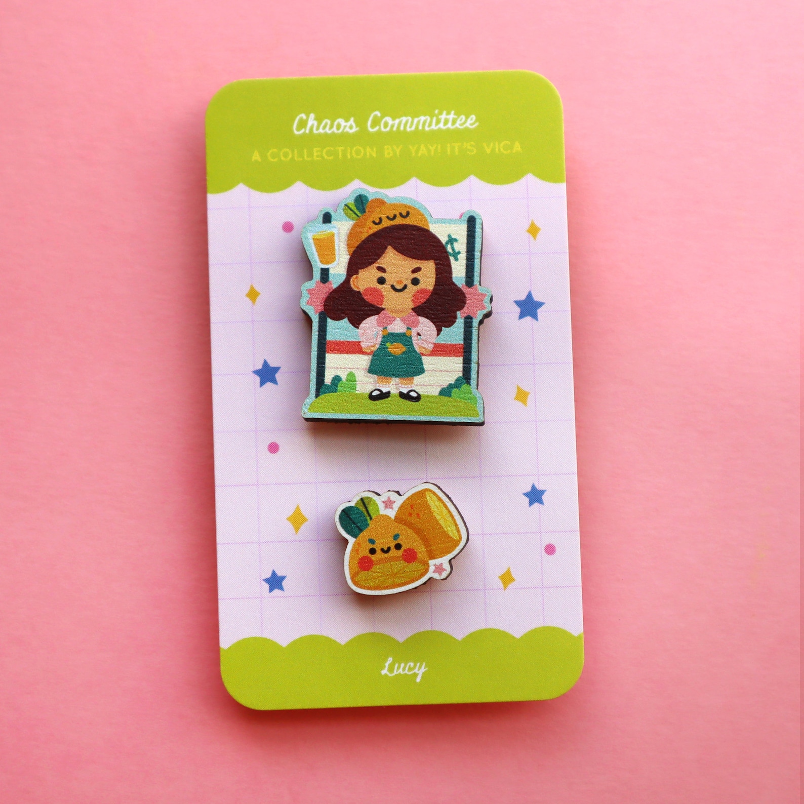 Chaos Committee Wooden Pin - Cute Pin - Character Pin - Kawaii Pin ...