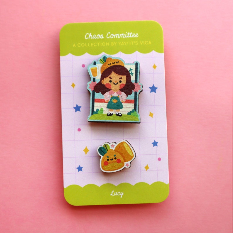 Chaos Committee Wooden Pin - Cute Pin - Character Pin - Kawaii Pin ...