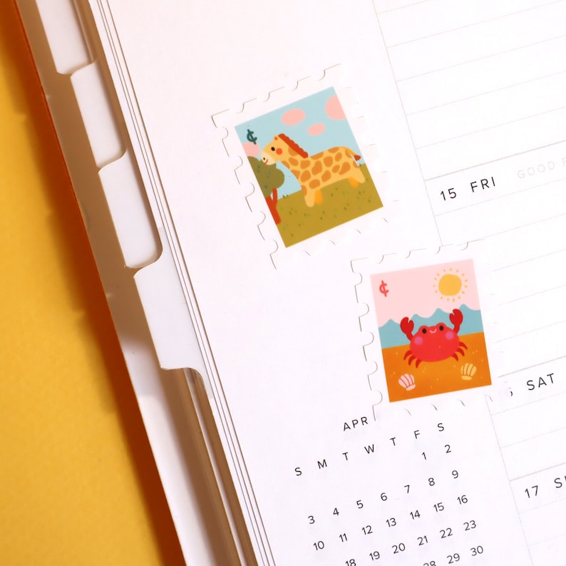 Animal Stamps Sticker Sheet - Kawaii Stickers - Journal Stickers - Pen ...