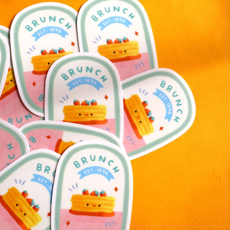 Brunch Bunch Vinyl Sticker - Kawaii Art - Cute Stationery - Kawaii Food ...