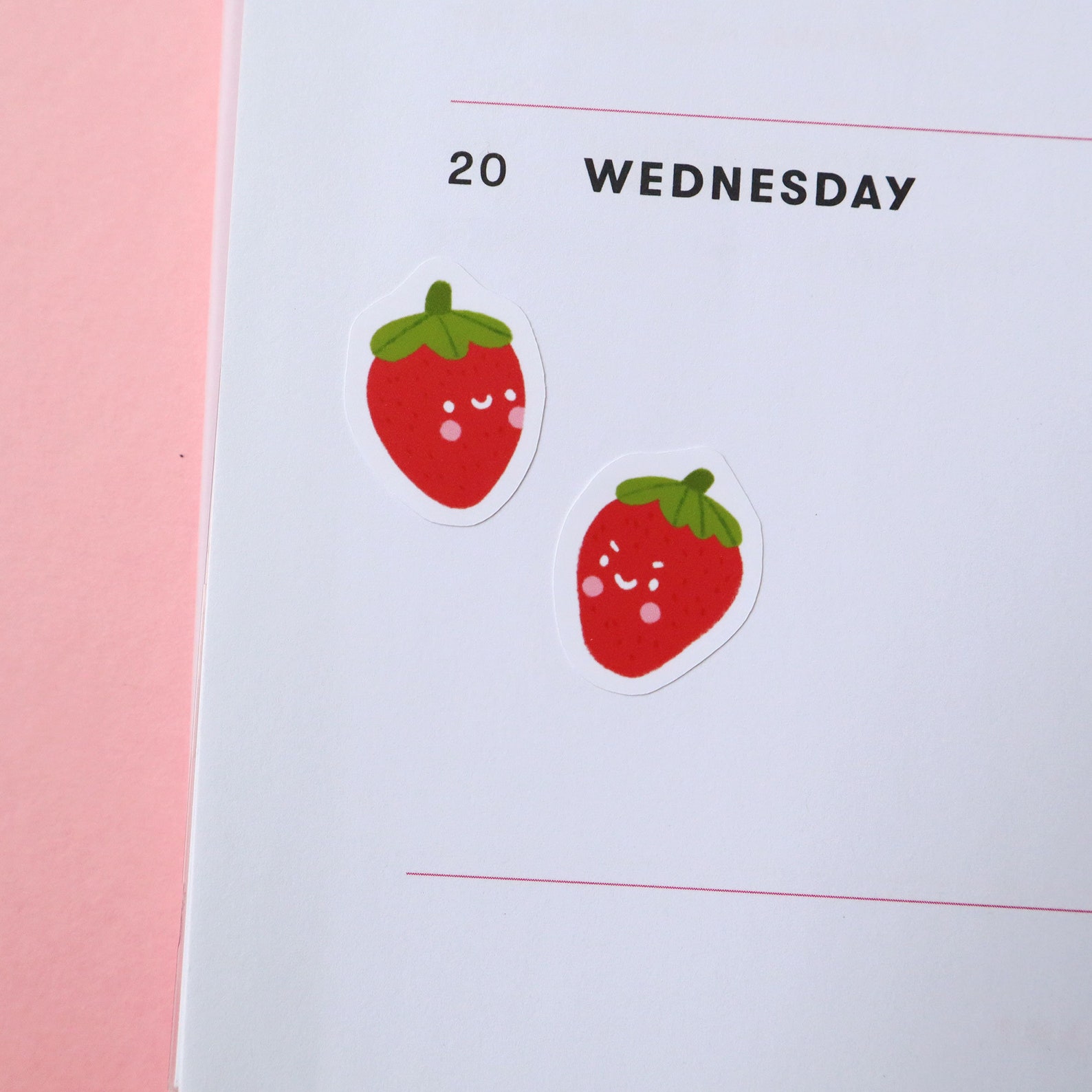 Strawberry Sticker Sheet Kawaii Stickers Cute Stationery - Etsy