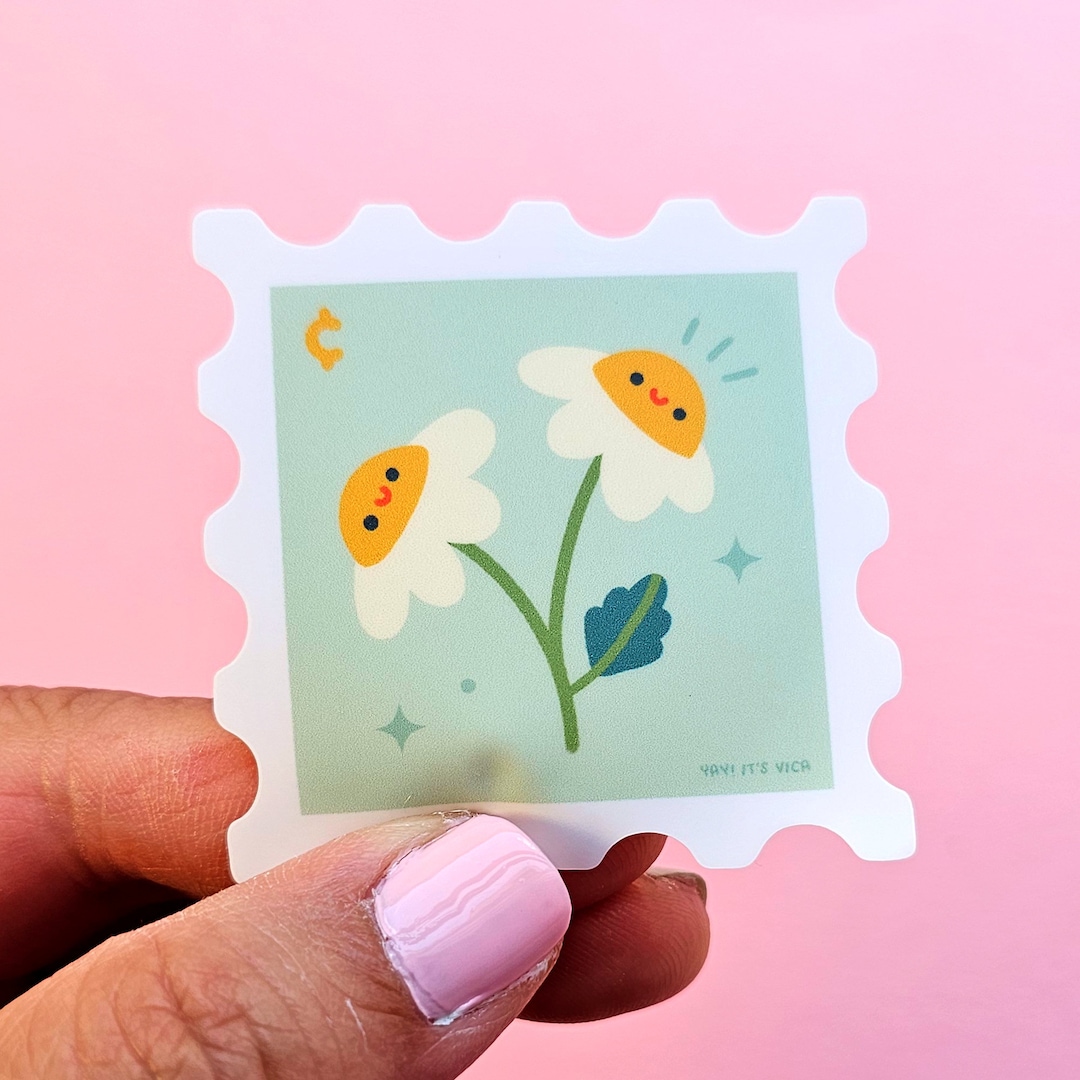 Daisy Stamp Sticker - Journal Sticker - Cute Sticker - Happy Mail ...