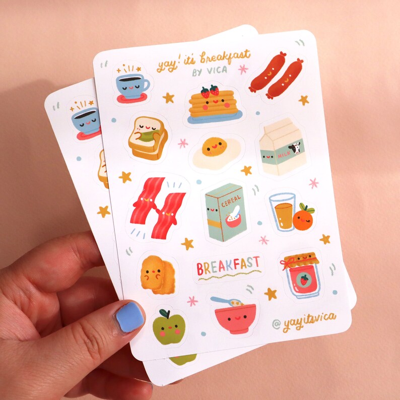 Breakfast Sticker Bundle - Journal Stickers - Cute Stickers - Food ...