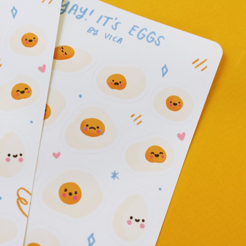 Cute Eggs Planner Sticker Sheet Cute Stationery Journal | Etsy