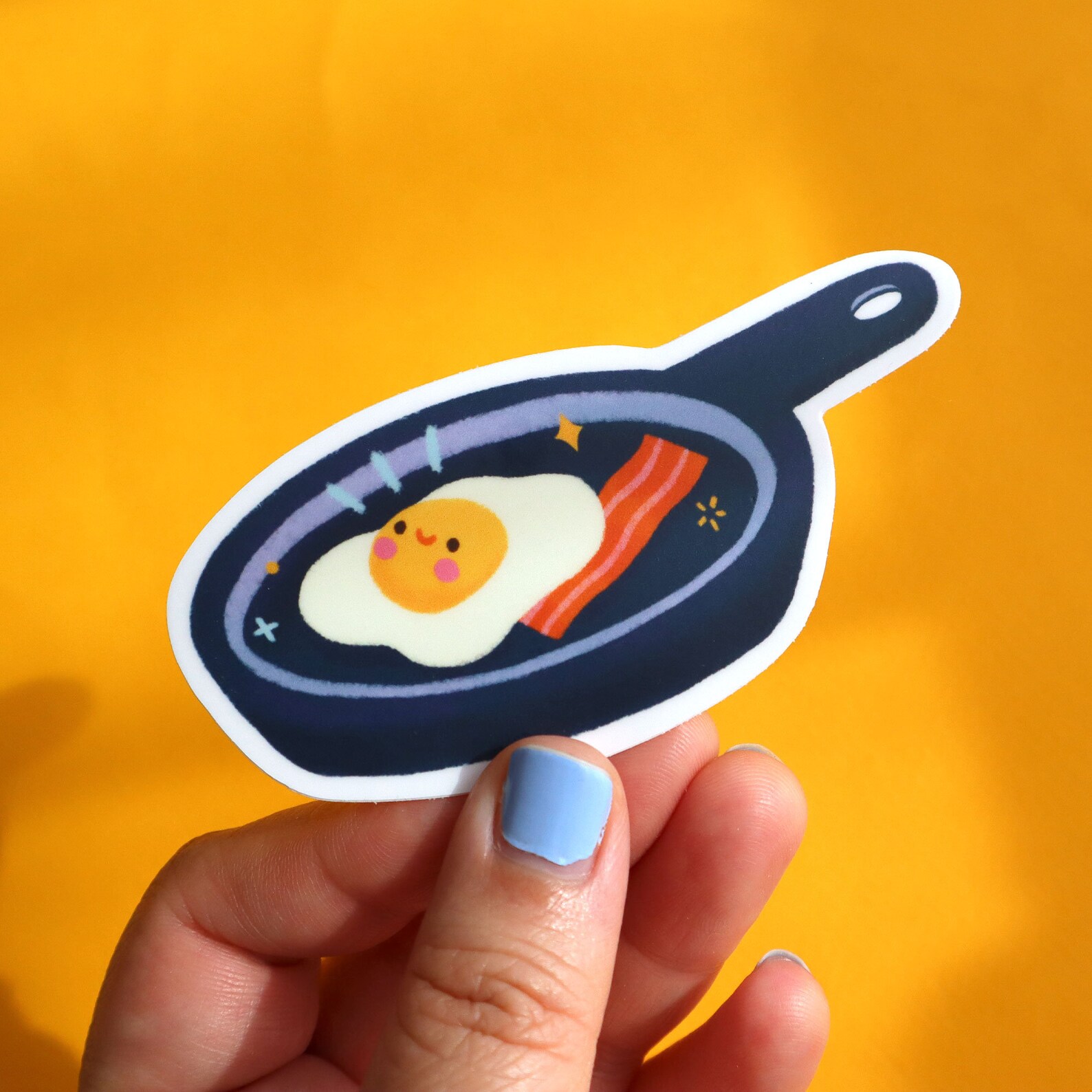 Kawaii Egg Frying Pan Vinyl Sticker Kawaii Art Cute - Etsy