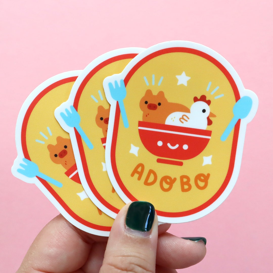 Adobo Vinyl Sticker - Kawaii Food Sticker - Filipino Food Sticker ...