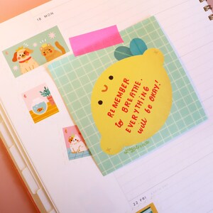 Happy Lemon Memo Pad - Kawaii Notepad - Fruit Memo Pad - Cute Notepad ...