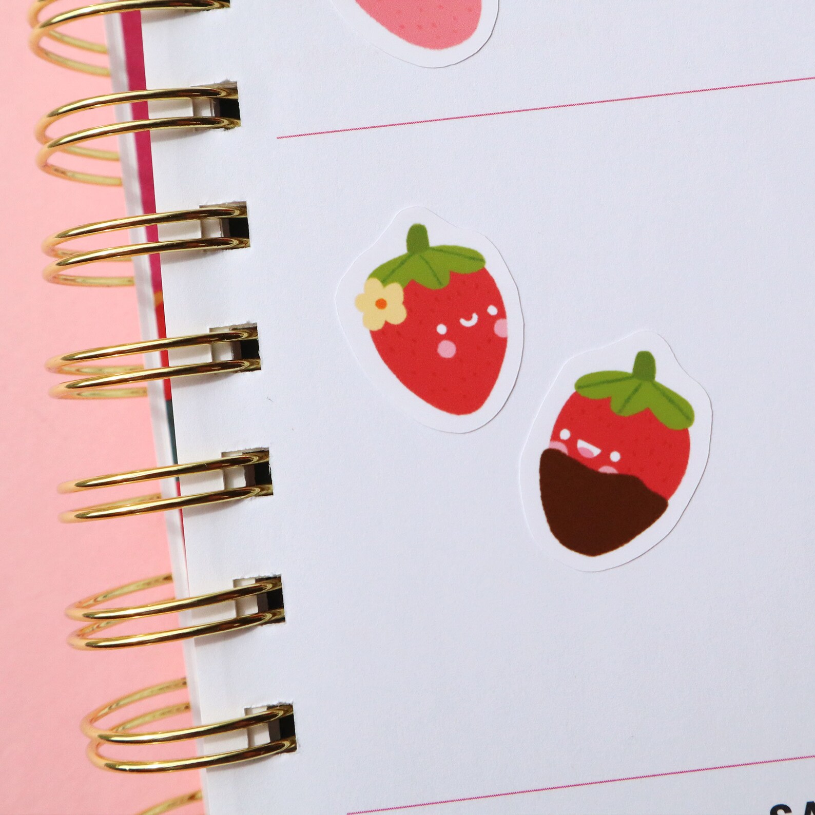 Strawberry Sticker Sheet Kawaii Stickers Cute Stationery - Etsy
