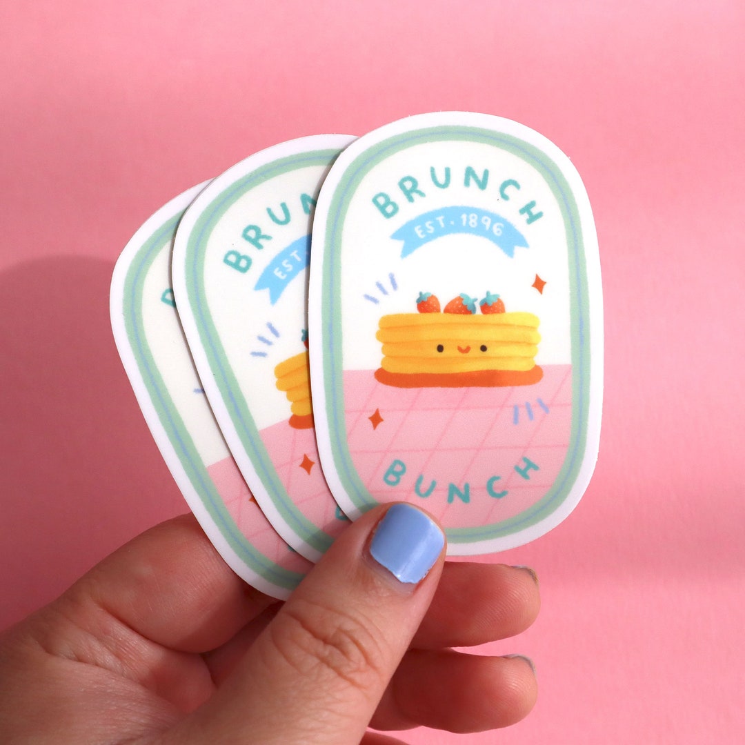 Brunch Bunch Vinyl Sticker - Kawaii Art - Cute Stationery - Kawaii Food ...