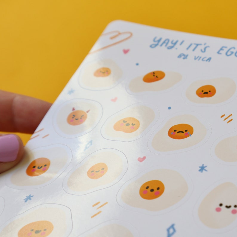 Cute Eggs Planner Sticker Sheet Cute Stationery Journal | Etsy