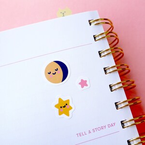 Faces of the Moon Planner Sticker Sheet - Journal Stickers - Kawaii ...