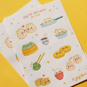 Dim Sum Sticker Sheet - Kawaii Food Stickers - Cute Journal Stickers ...