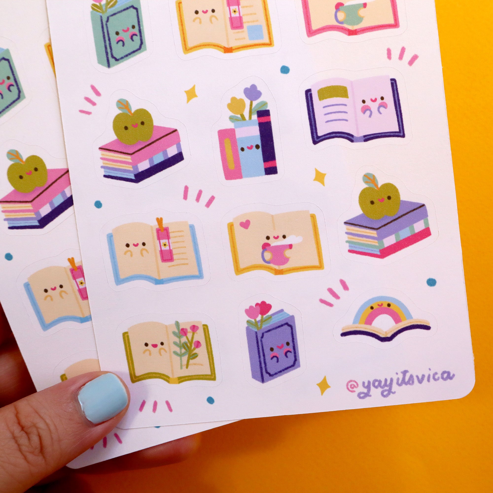 Books Sticker Sheet - Journal Stickers - Cute Stickers - Books Stickers ...