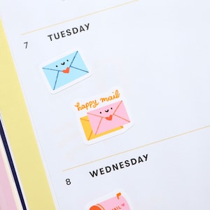 Happy Mail Sticker Sheet - Kawaii Stickers - Cute Stationery - Journal ...