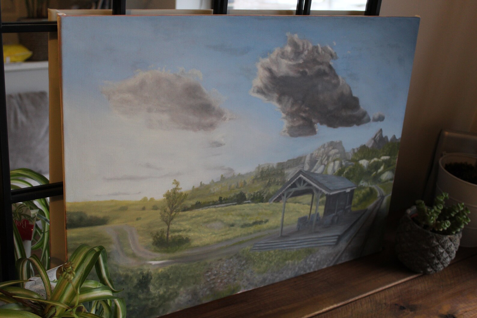 Railway Station Landscape - Original Oil Painting - Etsy
