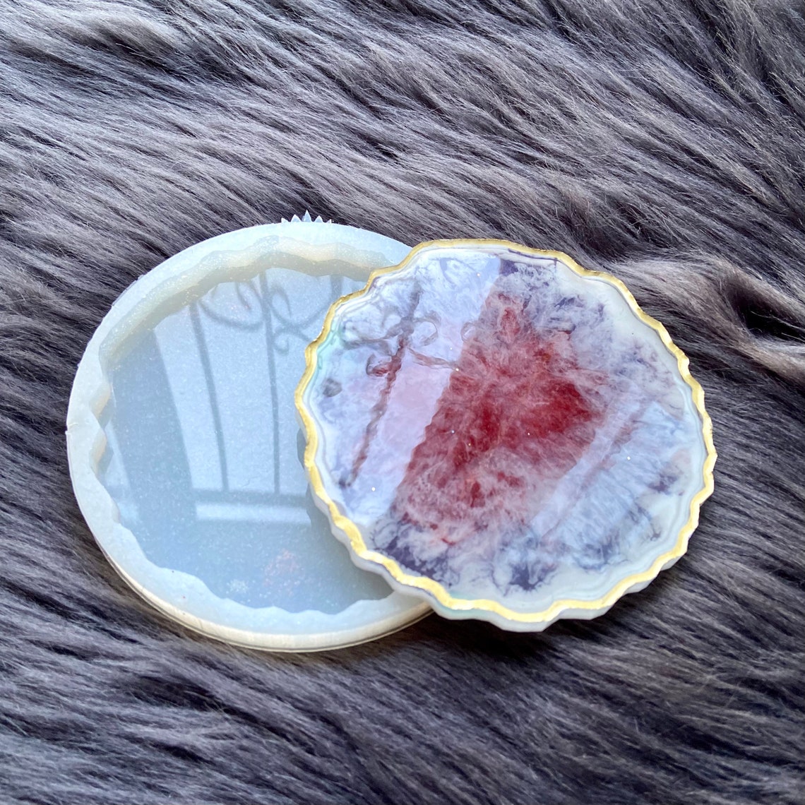 Geode resin coaster mold resin coaster molds coaster mold | Etsy