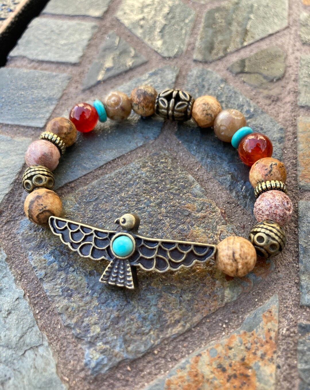 Thunderbird Beaded Bracelet, Spiritual Boho Chic Jewelry - Etsy