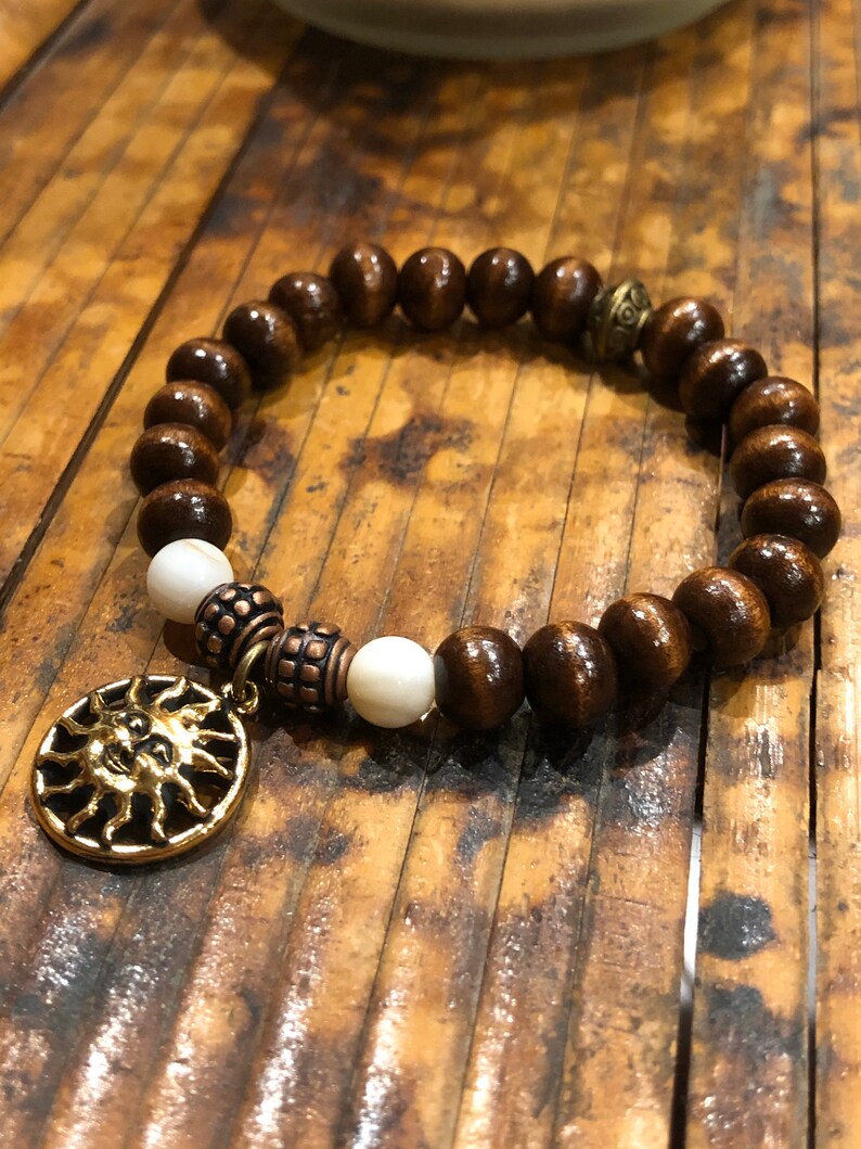 Sun Bracelet. Women's Bracelet. Sunshine. Sun Charm. Wood. - Etsy