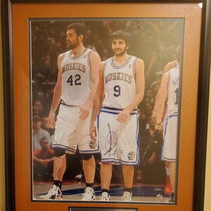 Large Signed and Framed Behind Glass Kevin Love and Ricky Rubio ...