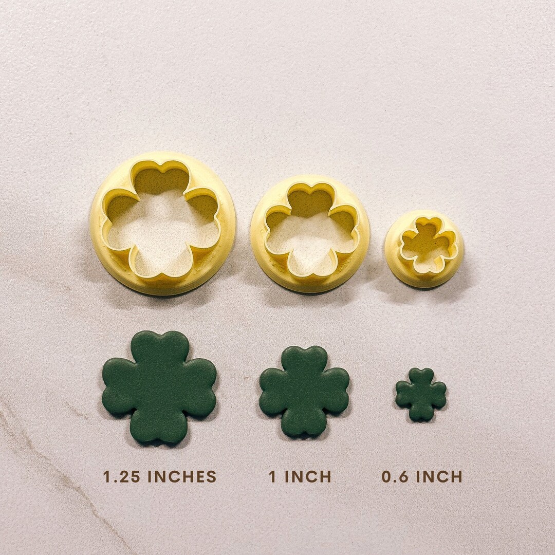 Shamrock Clay Cutters Four Leaf Clover Cutters St. - Etsy