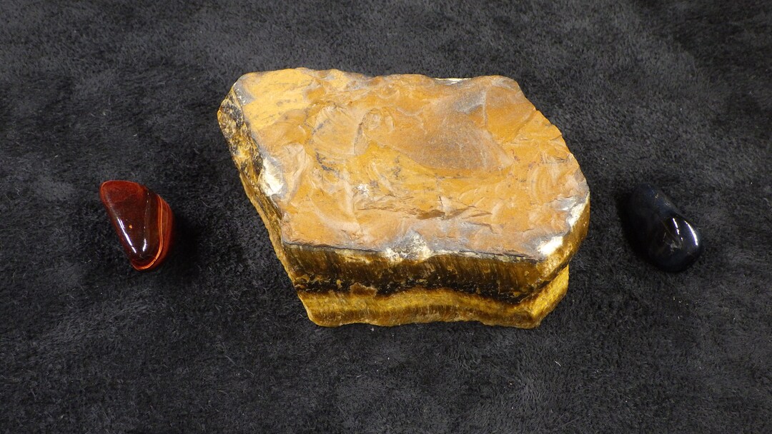 Tiger's Eye Specimen + 2 Tumbled Stones of Bull's Eye & Bird's Eye! - Etsy