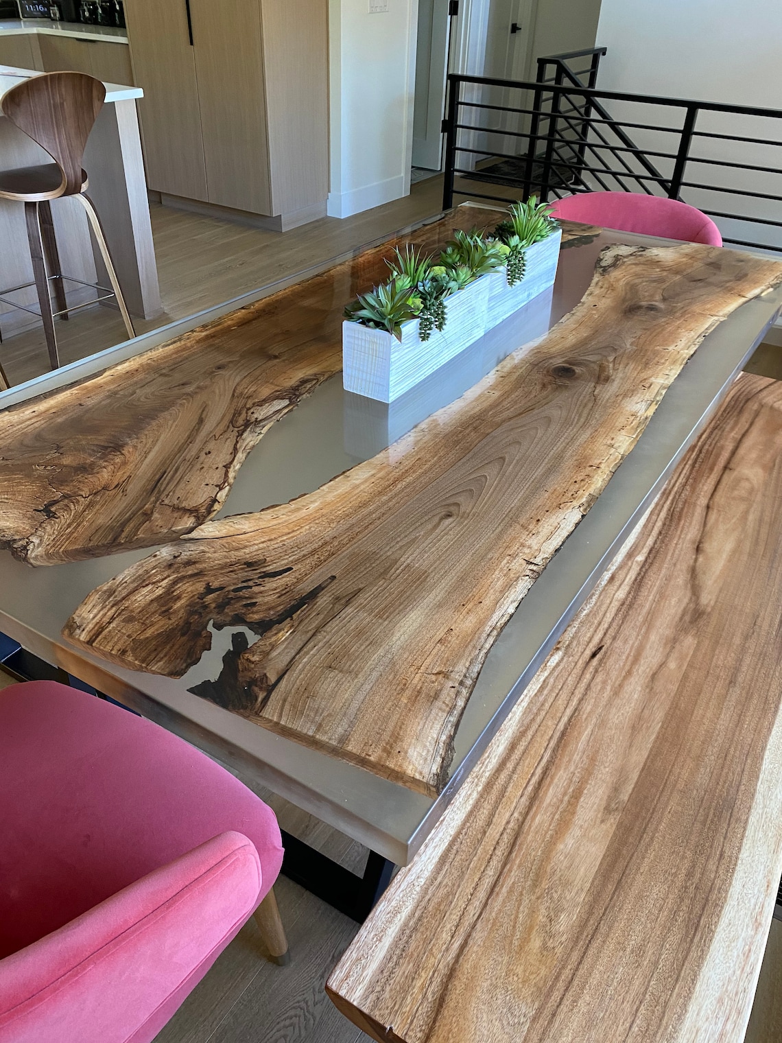 Esstisch River mit blauem Epoxy Epoxy-Tisch River-Tisch | Etsy