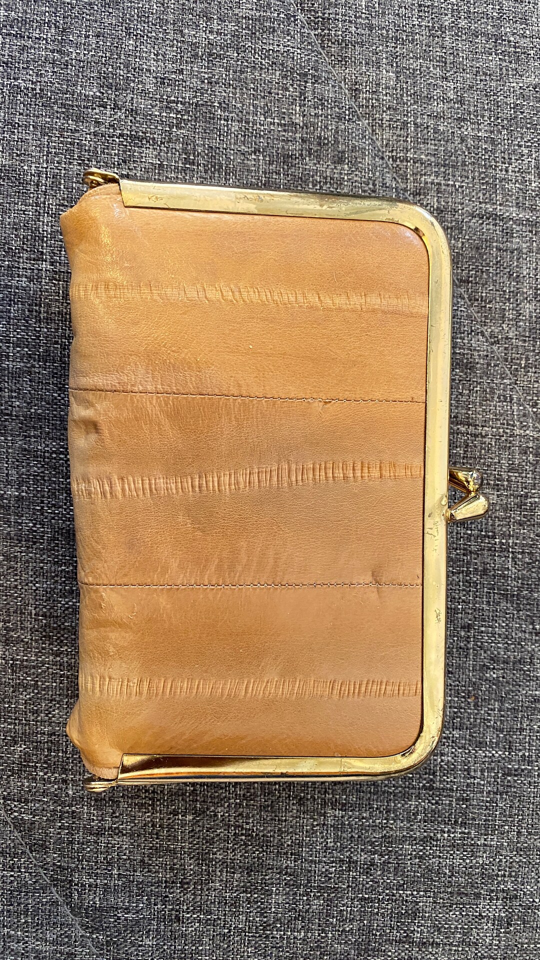 Vintage Korean Eel Skin Purse With Gold Accent - Etsy