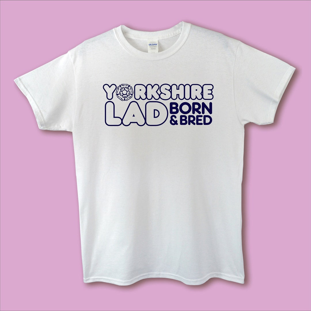 Yorkshire Slogan T-shirt Yorkshire Lad Born & Bred Mens T-shirt 100% ...