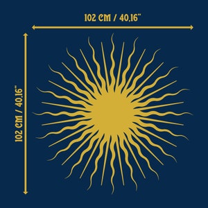 BLACKFISH Mystique Huge Golden Sun Sticker (100x100 Cm / 40"x 40") 1 ...