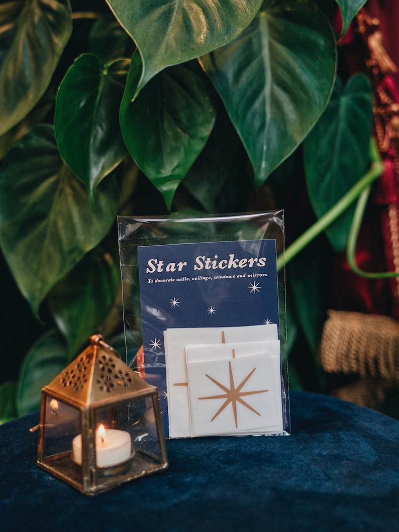 BLACKFISH Mystique Golden Wall & Ceiling Star Stickers - 10 Pieces ...