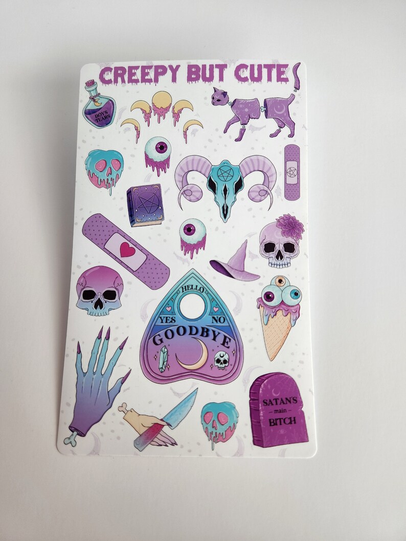 Creepy but Cute Sticker Sheet - Etsy