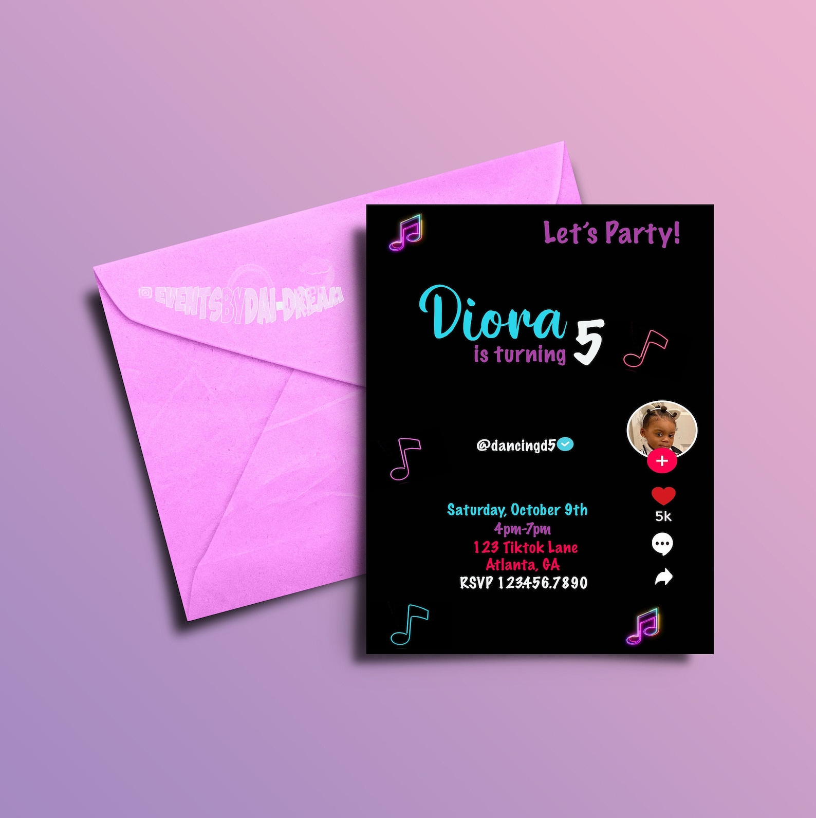 Musical Birthday Invitation Digital - Etsy